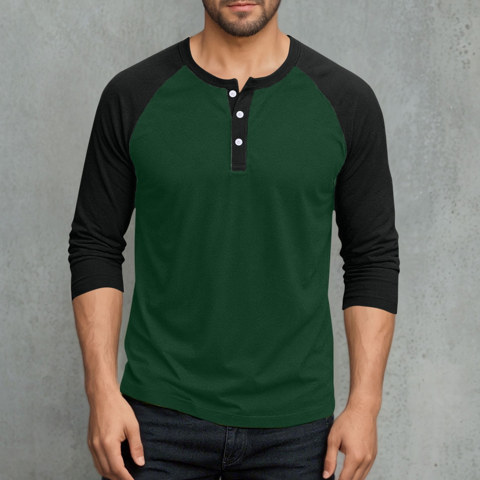 2025 Henley Shirts for Men Raglan 3/4 Sleeve Jersey Baseball T-Shirts ...