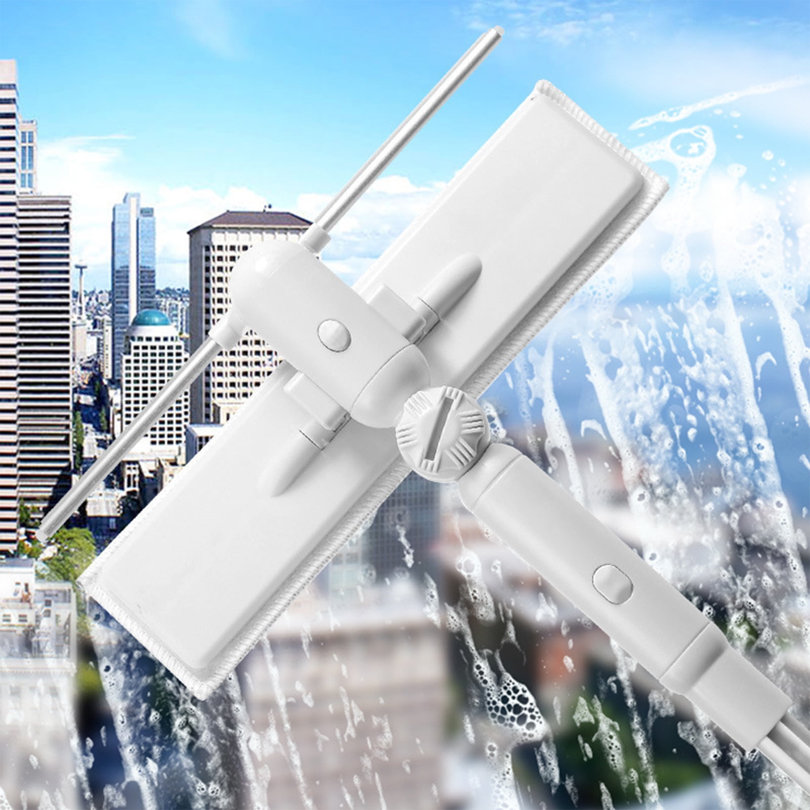 2025 High Window Cleaning Squeegee, Squeegee And Fiber Cloth Extra Long Deformable Combination ...