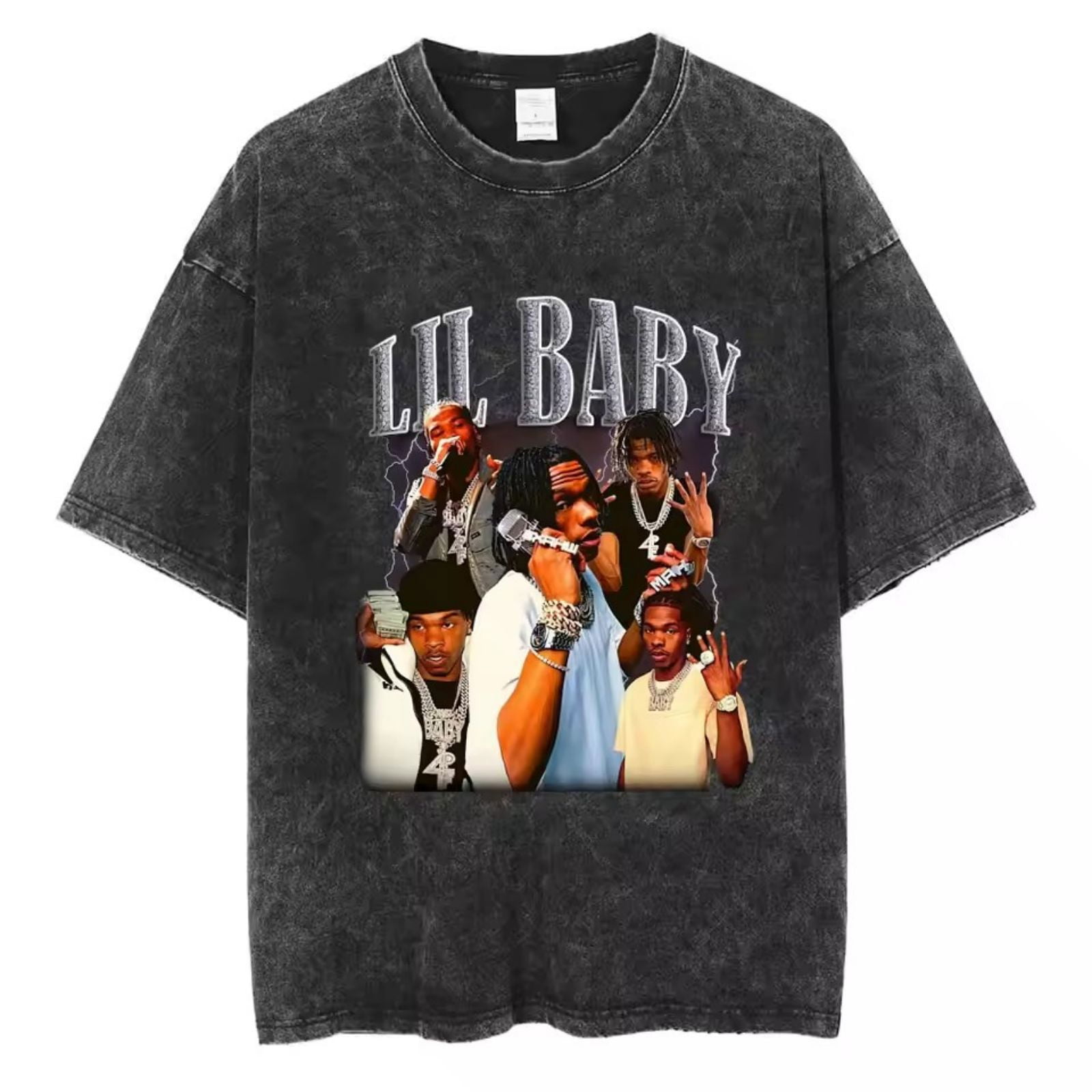 2025 Hip Hop Rapper Lil Baby Shirt Cotton Street Washed Shirt Vintage ...