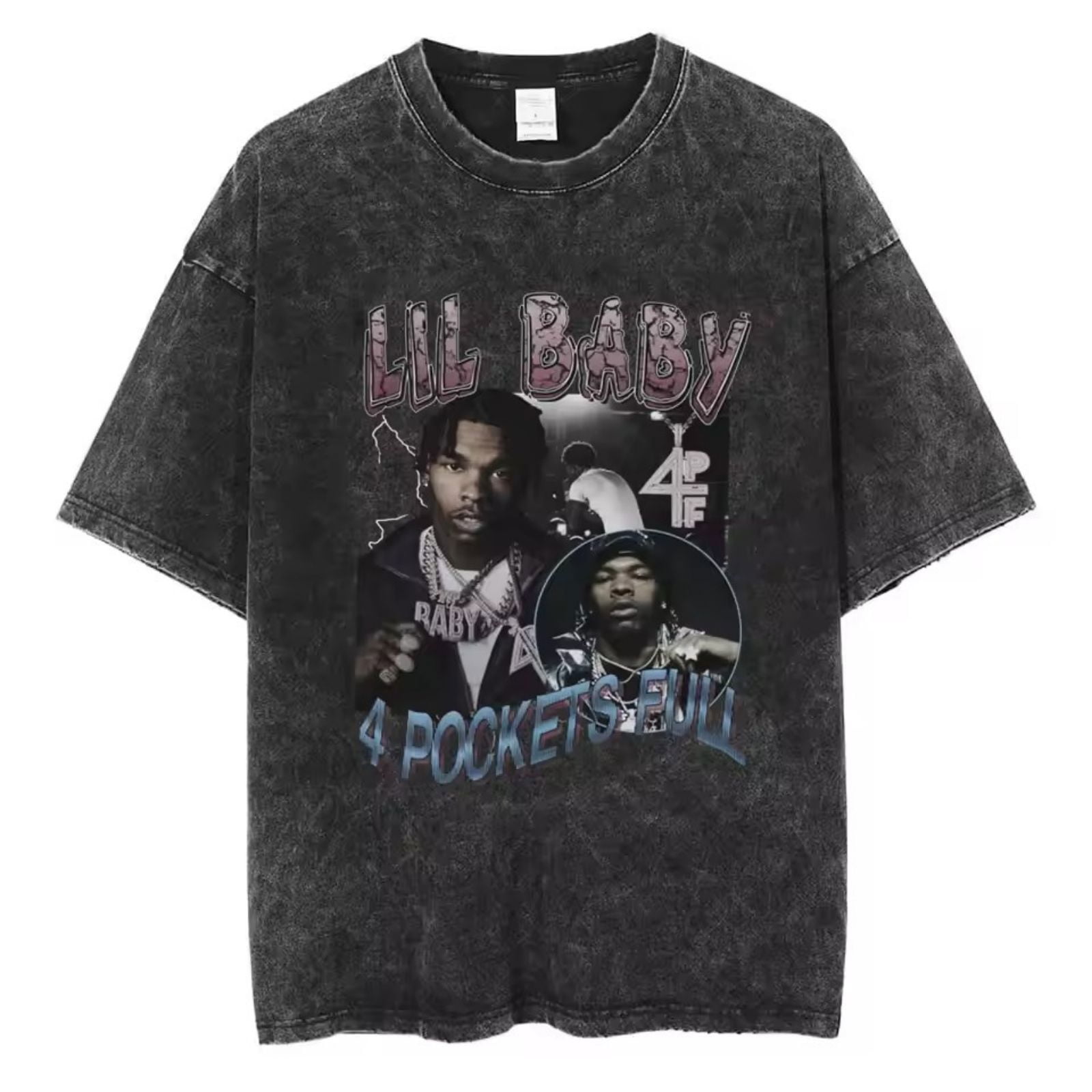 2025 Hip Hop Rapper Lil Baby Shirt Cotton Street Washed Shirt Vintage ...