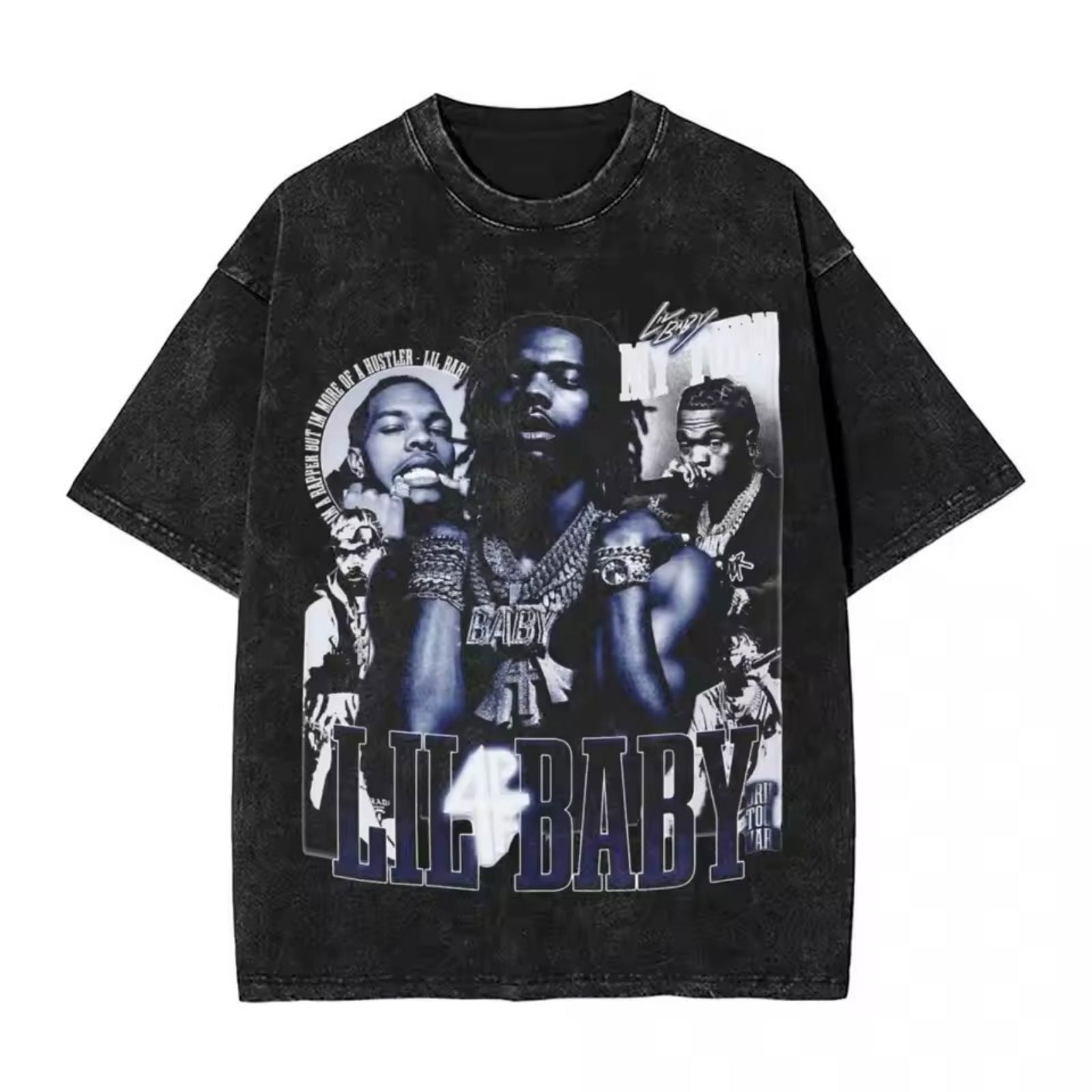 2025 Hip Hop Rapper Lil Baby Shirt Cotton Washed Shirt Vintage Trend ...