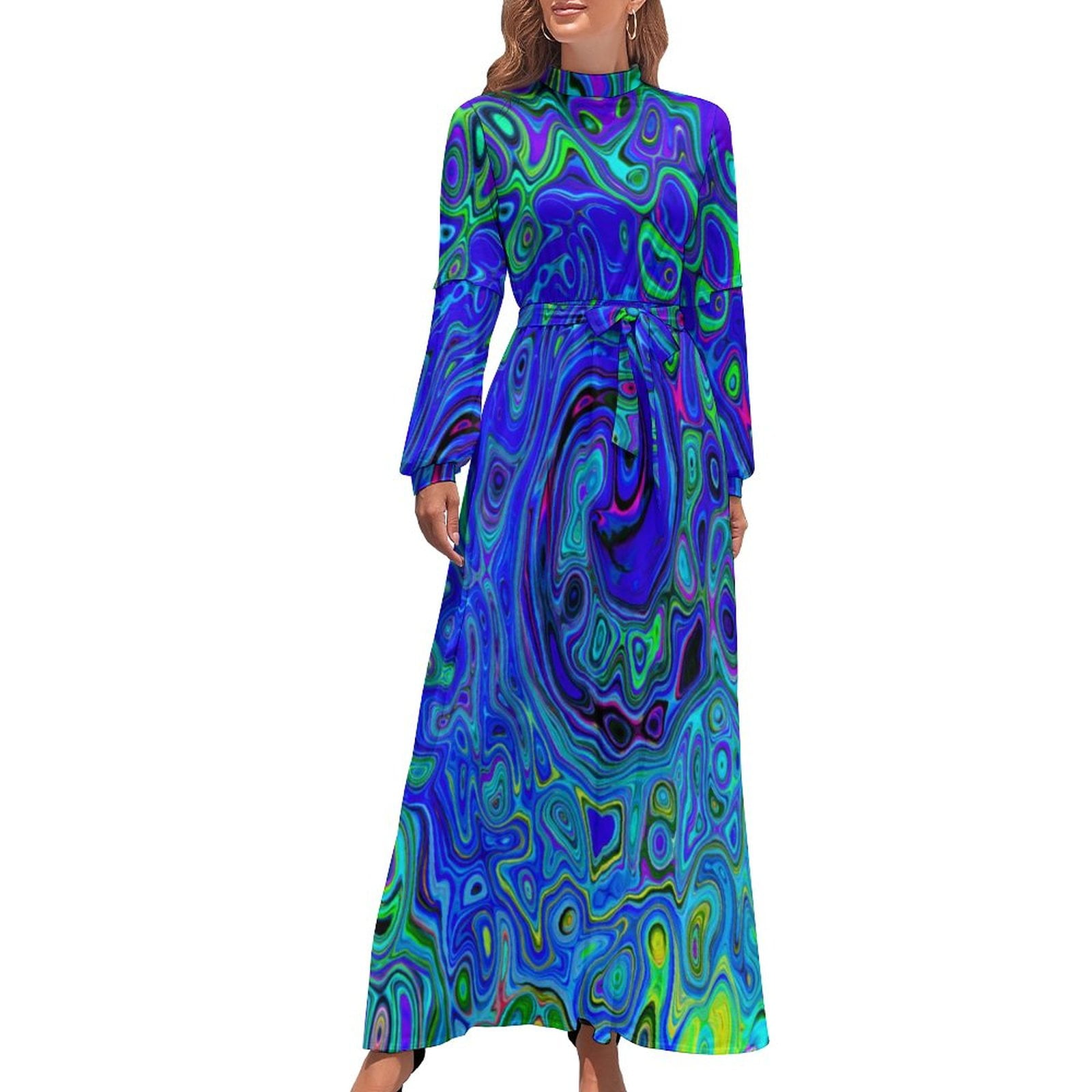 2025 Hippy Psychedelic Dress Retro 70s Tie Dye Aesthetic Bohemia ...