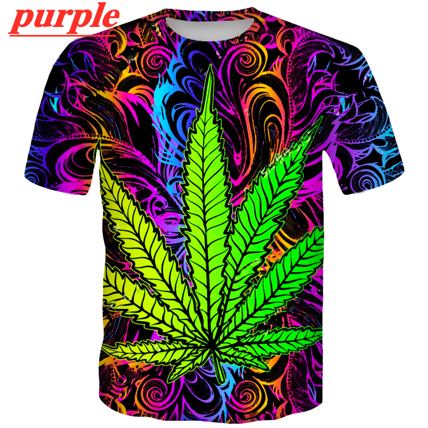 2025 Hipster Short Sleeve Summer Cool Fashion T Shirt Weeds Green ...