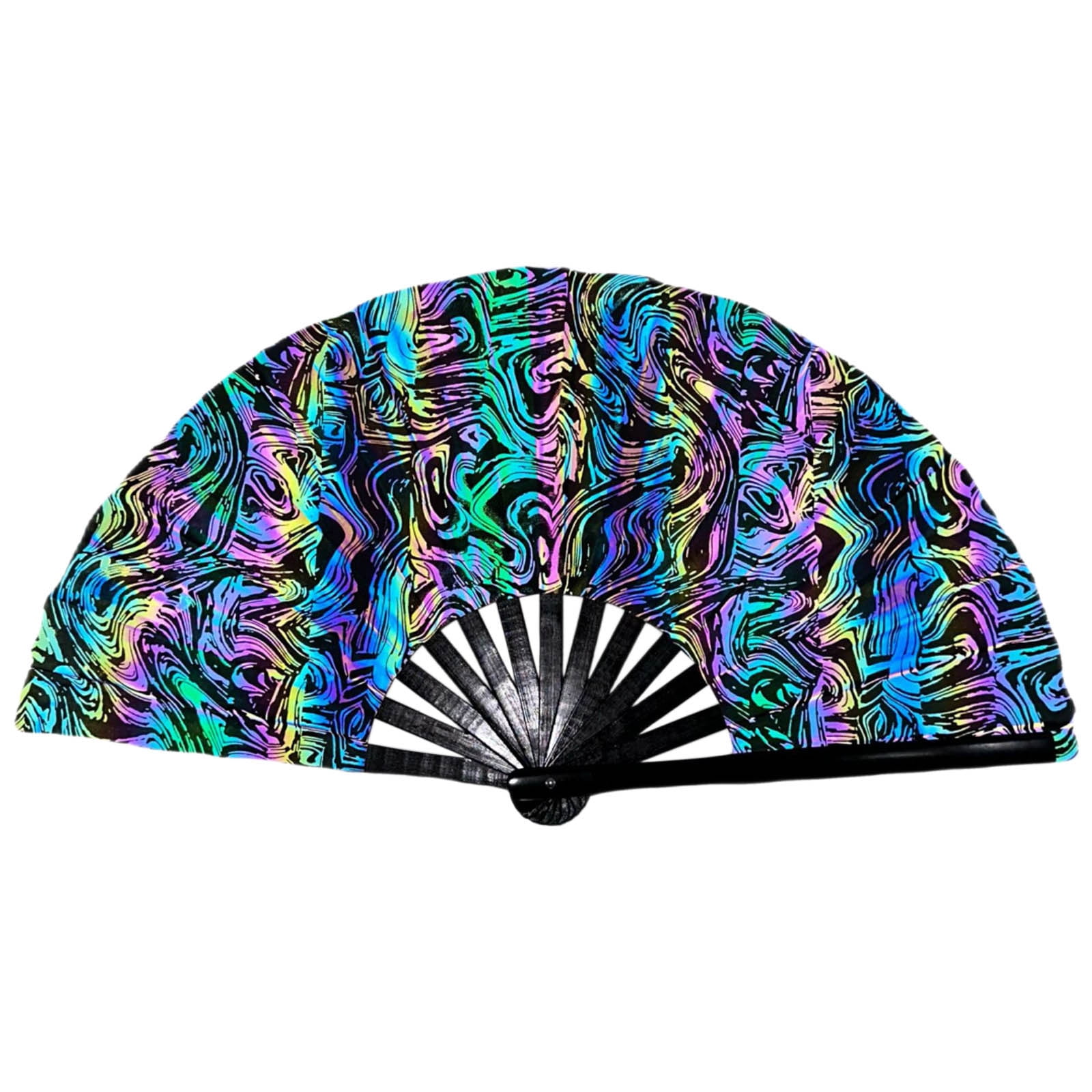 2025 Holographic Folding Clap Fan for Line Dancing & Martial Arts ...