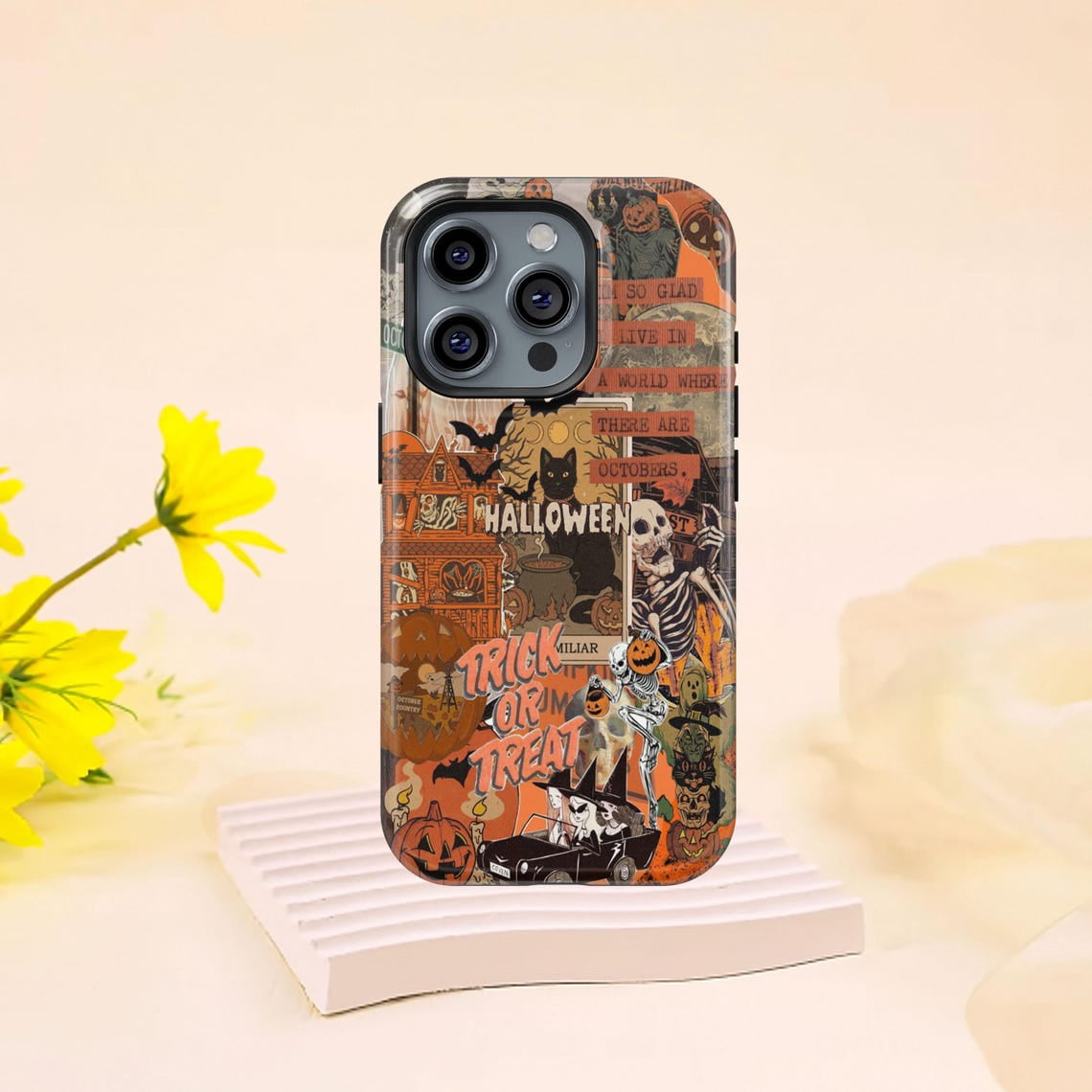 2025 Horror Collage Vintage Scary Retro Theme Case with iPhone 17 to 11 ...