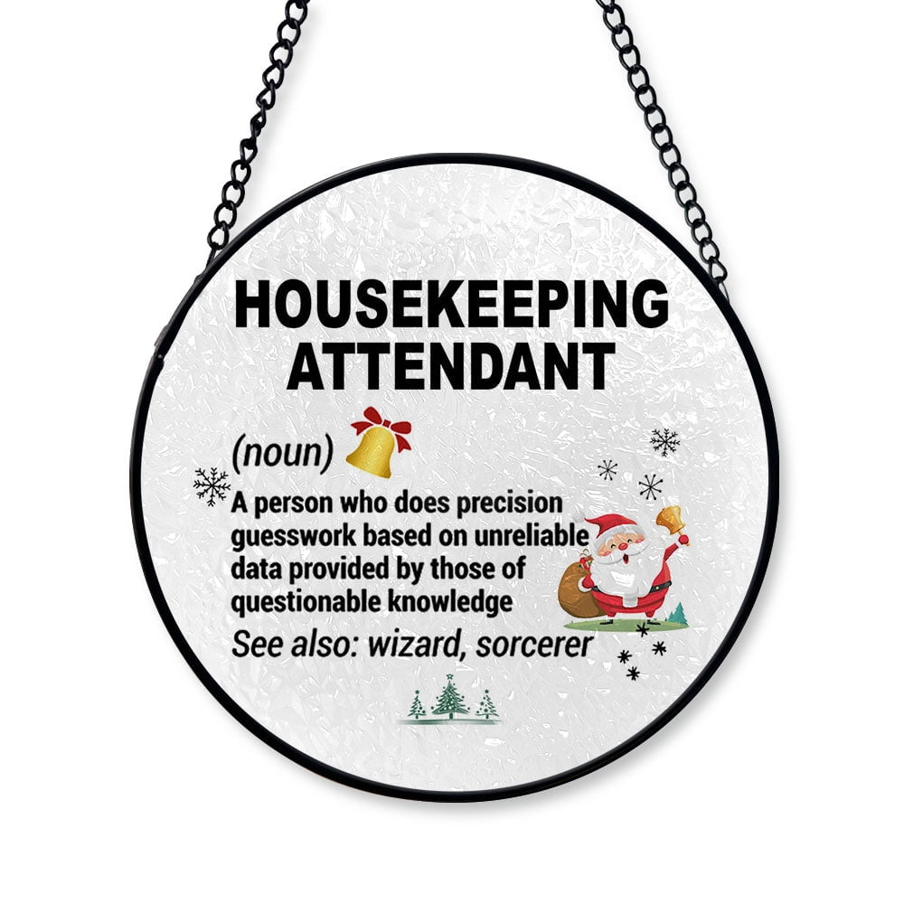 2025 Housekeeping Attendant Stained Glass Window Hanging Christmas 2025 ...