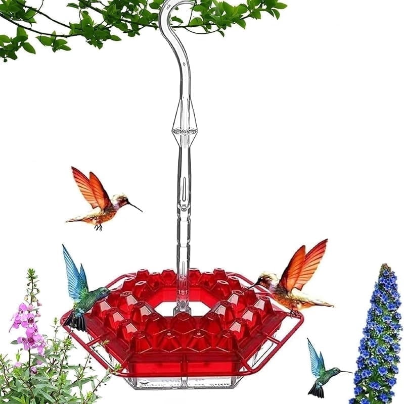 NOBRAND Hummingbird Feeder with 30 Feeding Ports, Built-in Ant Moat ...
