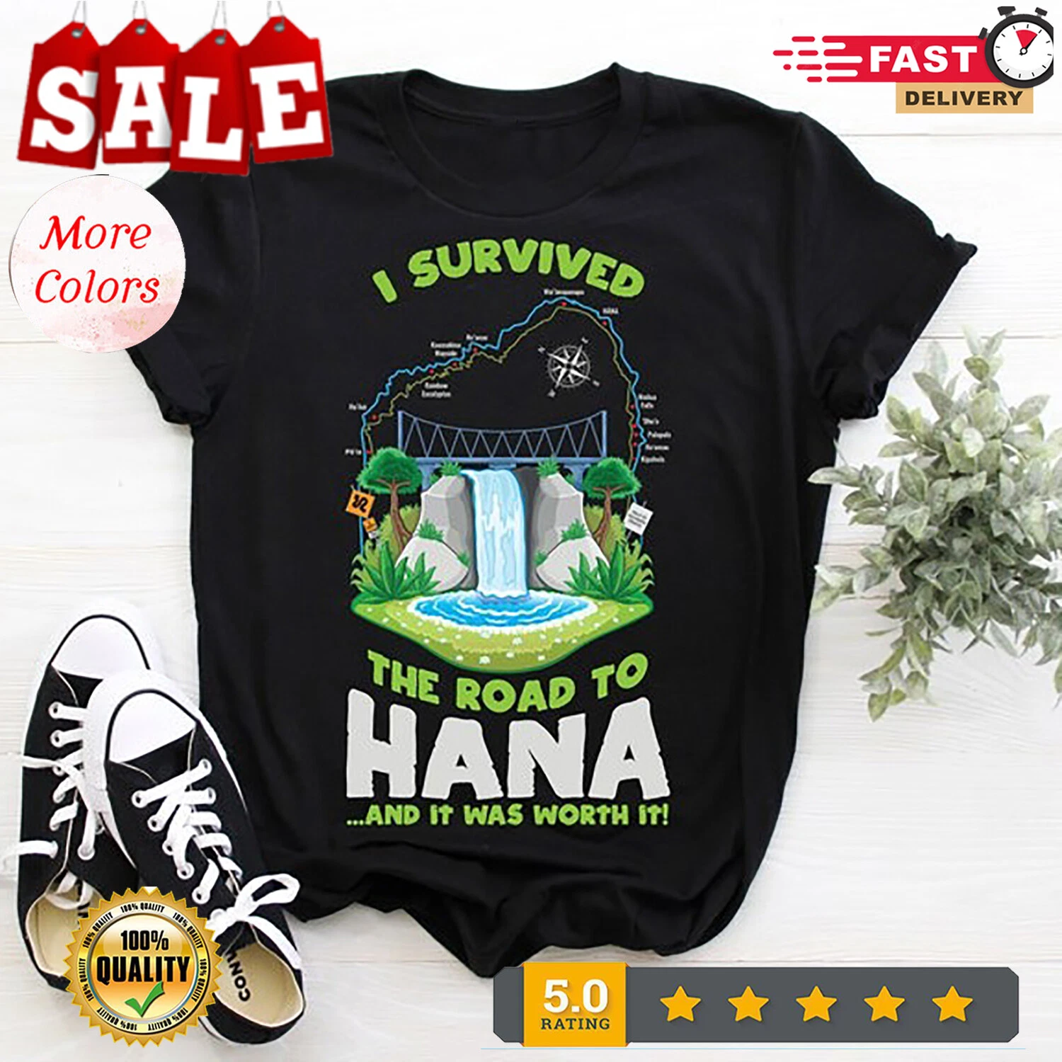 2025/I Survived Road to Hana Survivor Maui Map Guide Island Hawaii ...