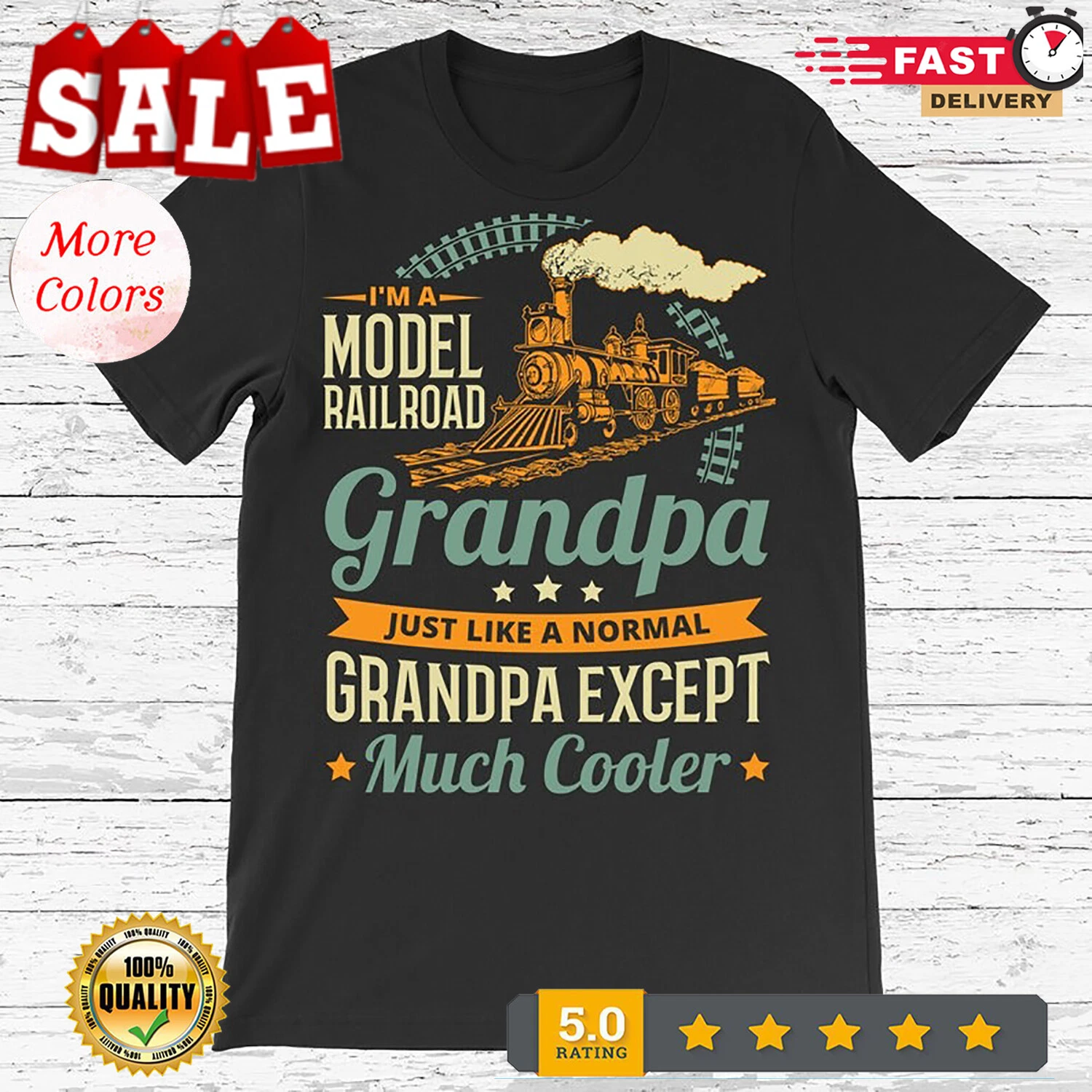 2025/I'm A Model Railroad Grandpa Train Railroad Vintage T-Shirt, Old ...
