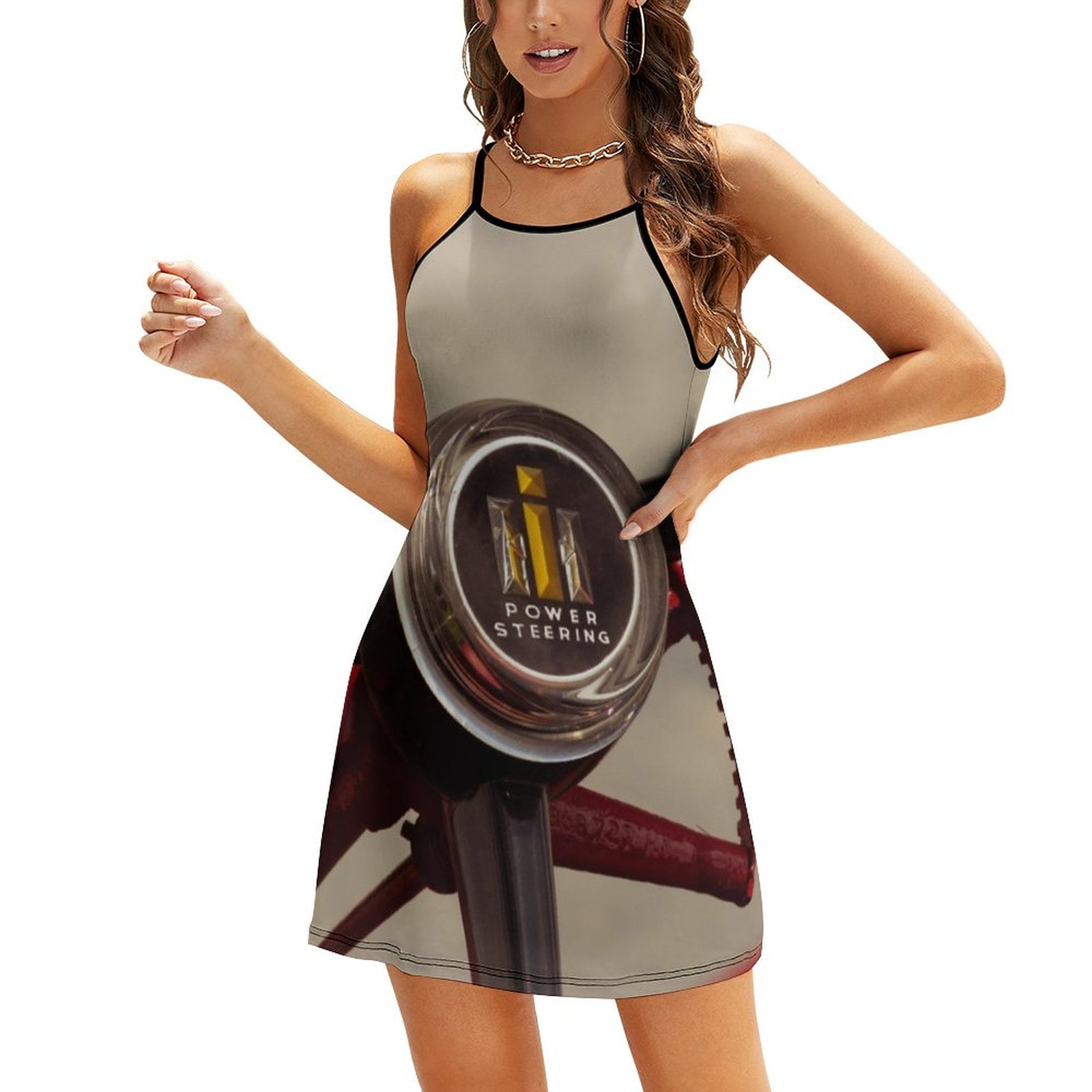 2025 Ih Power Square Neck Dress Sweet Summer Dress Women Elegant Halter ...