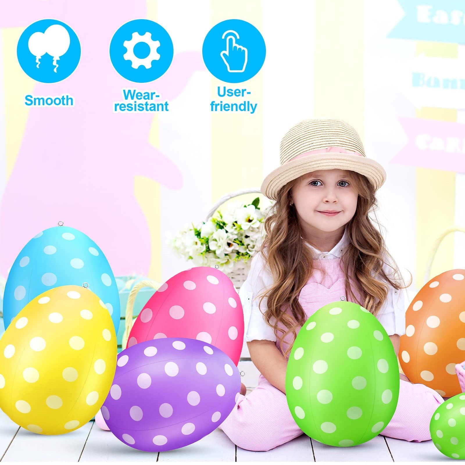 2025 Inflatable Easter Eggs Outdoor Decoration Hanging Colorful Egg ...