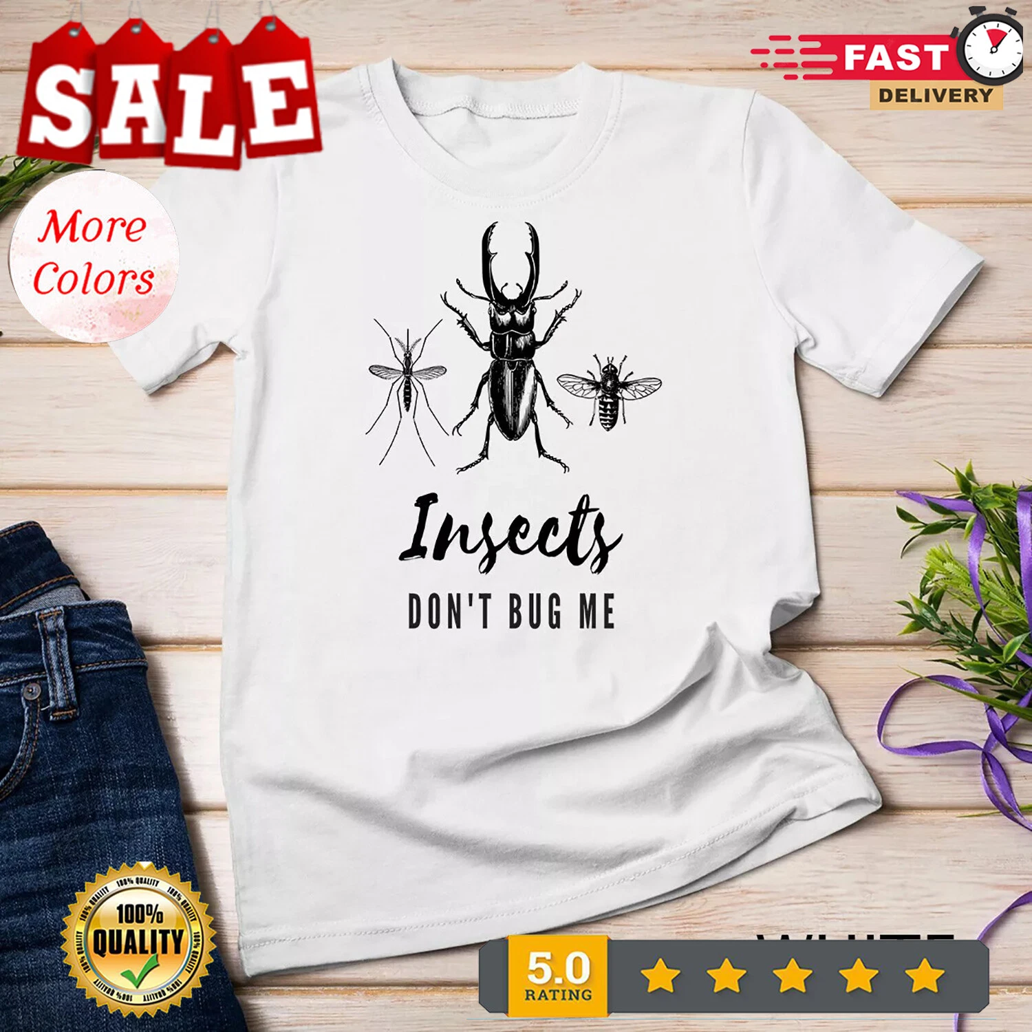 2025/Insects Do Not Bug Me Beetle Lover Bee Mosquito Bug Shirt Unisex T ...