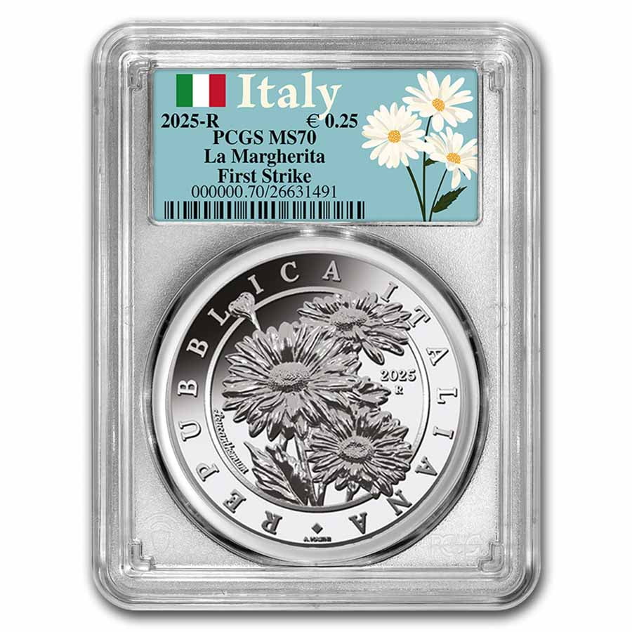 2025 Italy 1 oz Silver Flora & Fauna - The Daisy MS-70 PCGS (FS ...