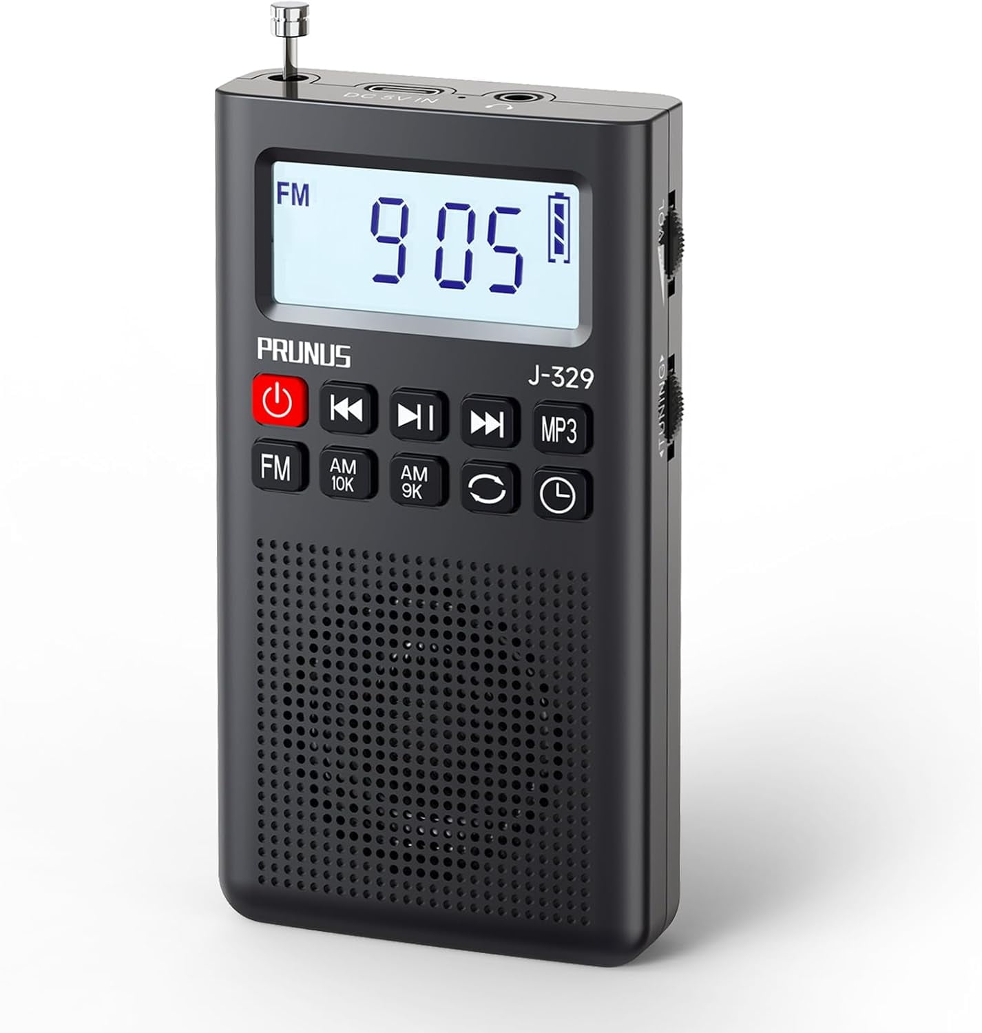 2025 J-329 Mini Portable Pocket AM FM Radio Rechargeable Battery ...