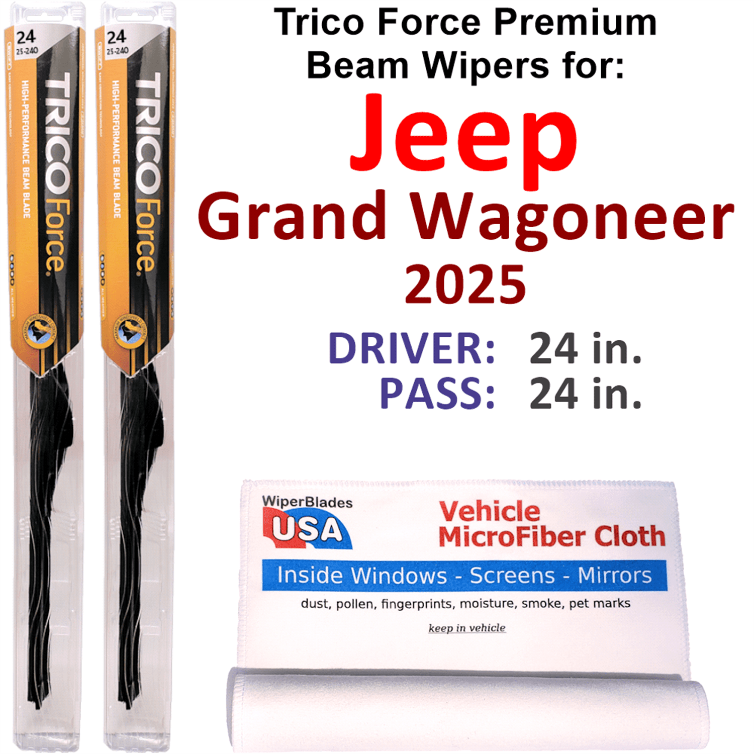 2025 Jeep Grand Wagoneer Performance Beam Wipers (Set of 2) - Walmart.com