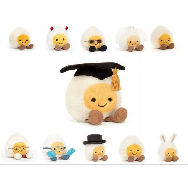2025 Jellycat Amuseables Boiled Egg Graduation Stuffed Plush 5.5 ...