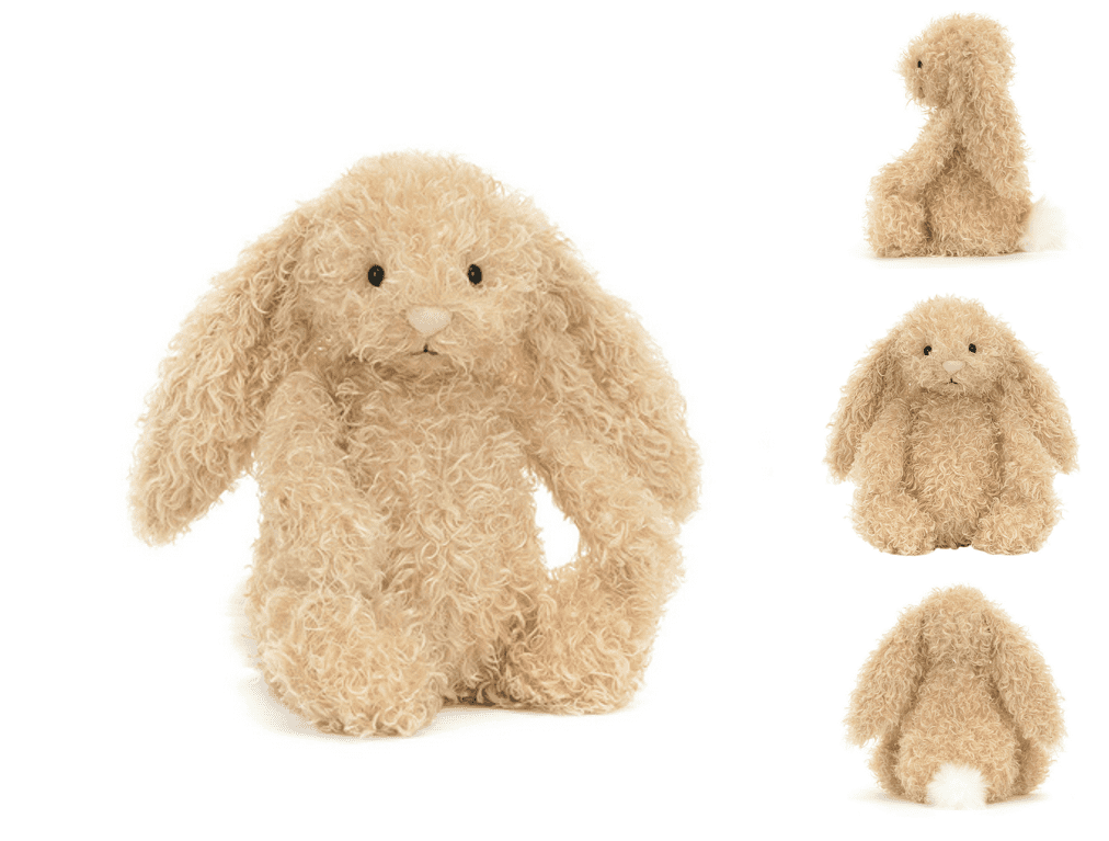 2025 Jellycat Bashful Luxe Bunny Curly Plush Toy 12.2" Cute & Cuddly ...