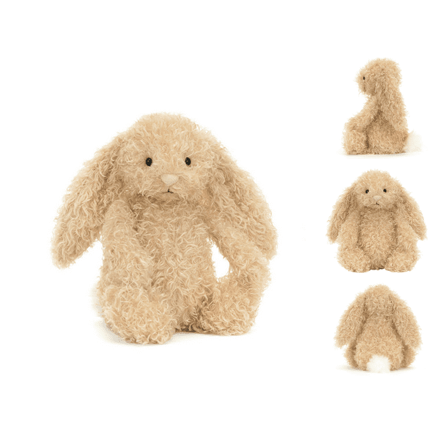 2025 Jellycat Bashful Luxe Bunny Curly Plush Toy 12" Gentle & Snuggly ...
