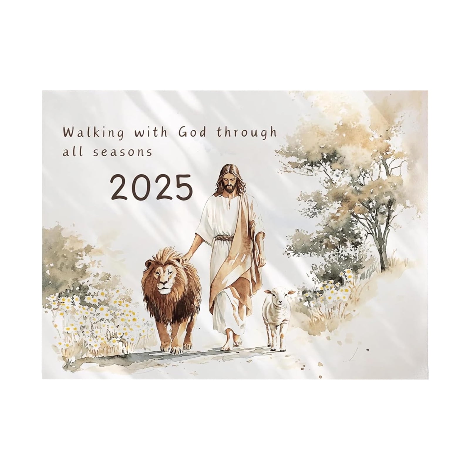 2025 Jesus Wall Calendar Religious Artwork Wall Calendar Bible Verses ...