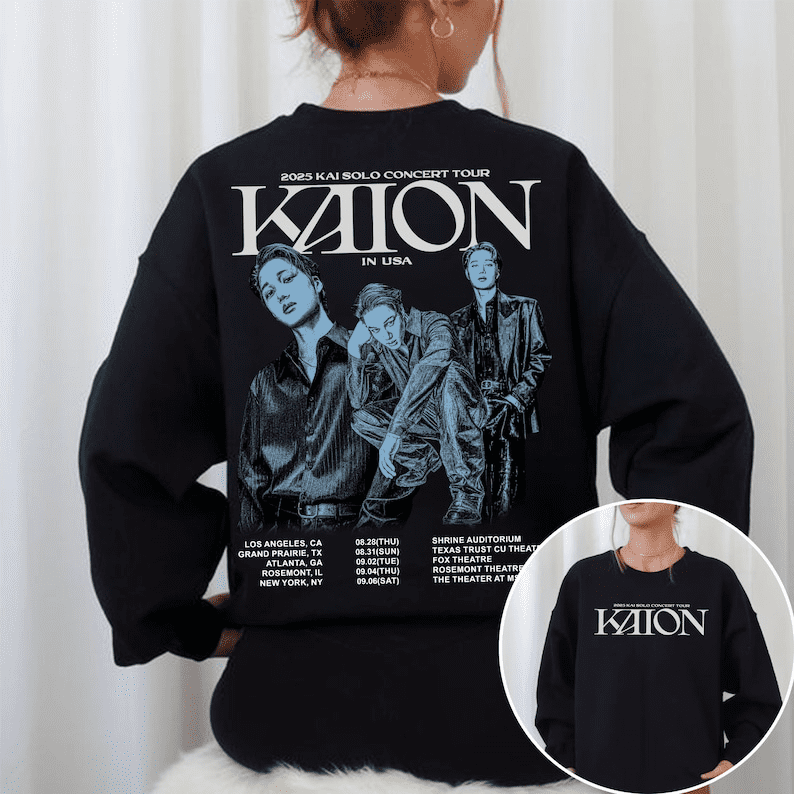 2025 Kai Solo Concert Tour KAION 2 Sided Sweater, Kai Wait On Me Album ...