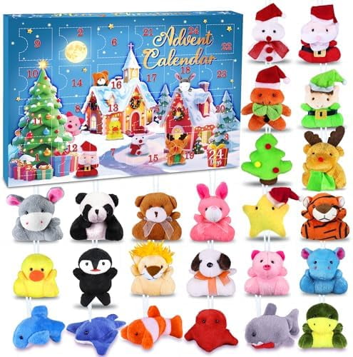 2025 Kids' Christmas Advent Calendar: 24 days (mini stuffed animals ...
