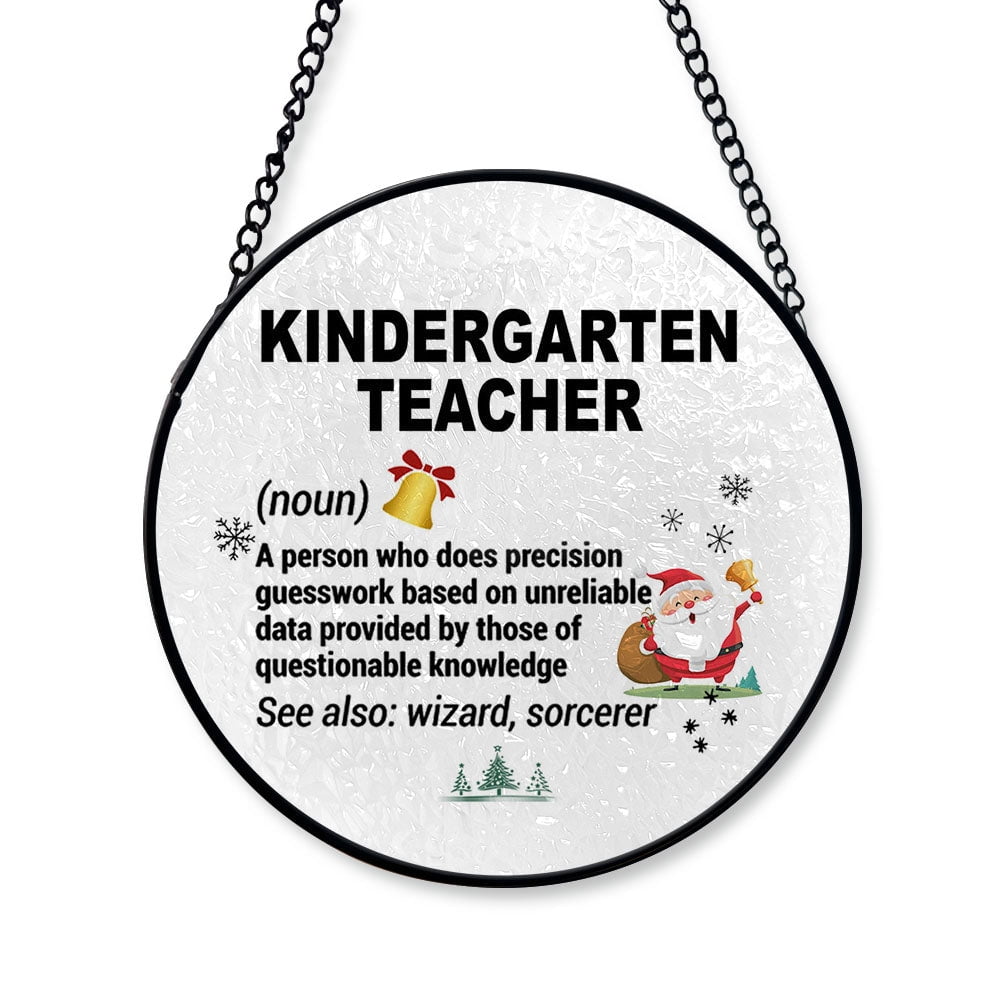 2025 Kindergarten Teacher Stained Glass Window Hanging Christmas 2025 ...