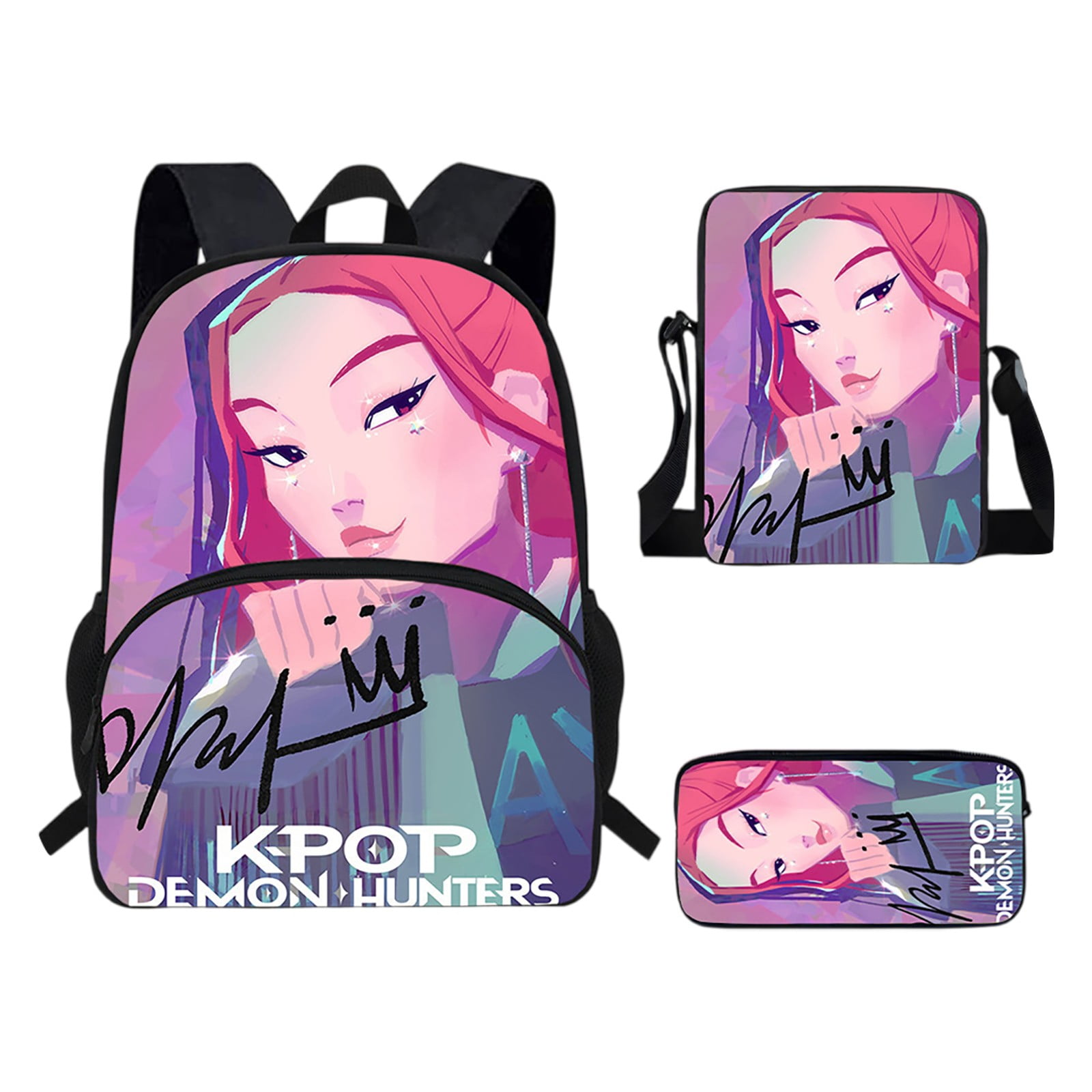 2025 Kpop Demon Hunters Backpack Coquette Pink Bookbag Aesthetic Large ...