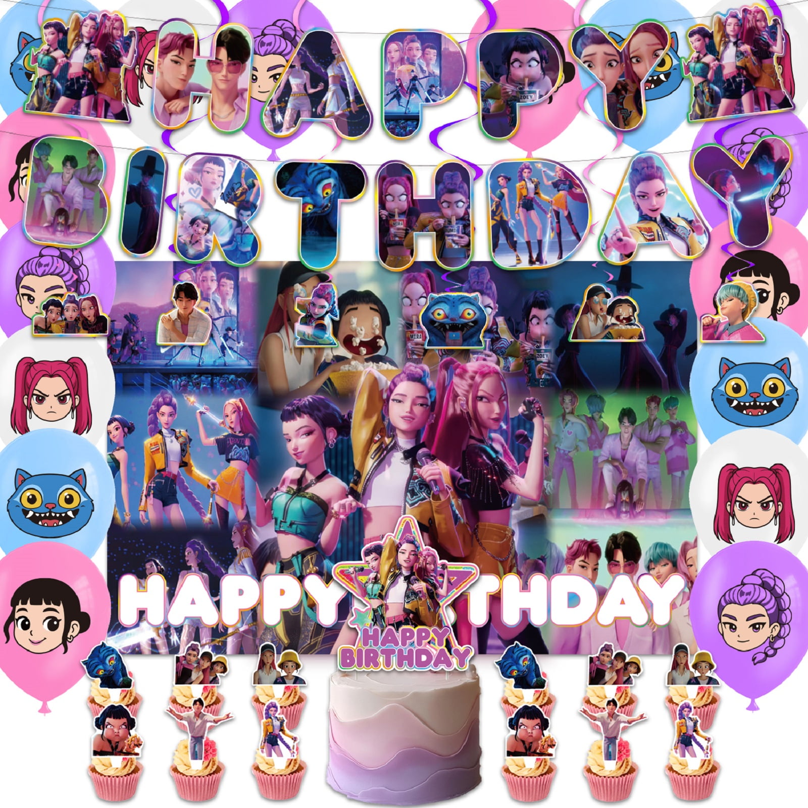 2025 Kpop Demon Hunters Birthday Party Supplies,kpop demon hunters Birthday Party Supplies ...