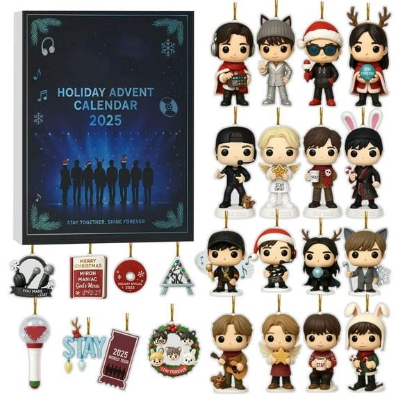 2025 Kpop Idol Holiday Advent Calendar - 24pcs Cute Character Ornaments ...