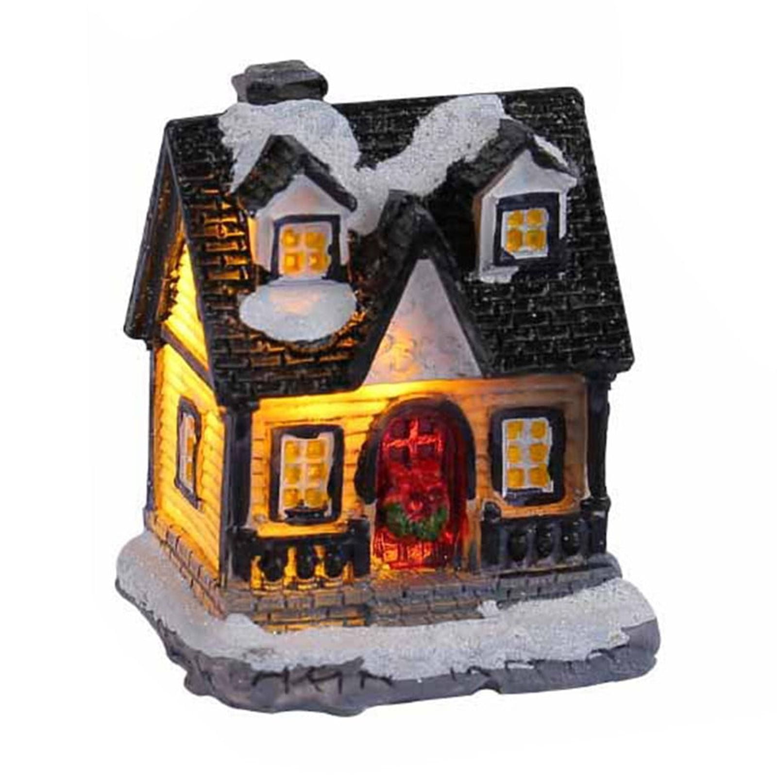 2025 LED Lighted Resin Christmas House with Warm Glow,Handcrafted Micro ...