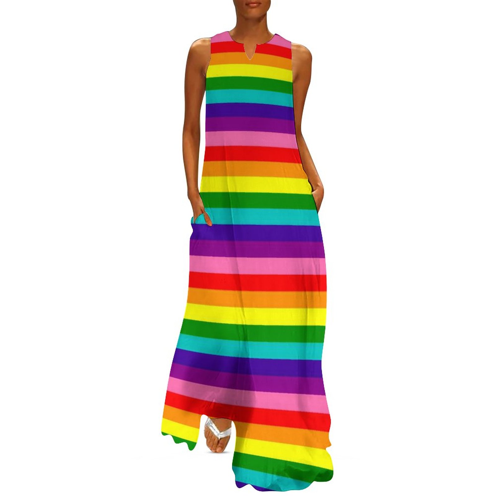 2025 LGBT Dress Gay Pride Flag Print Elegant Maxi Dress Street Wear ...