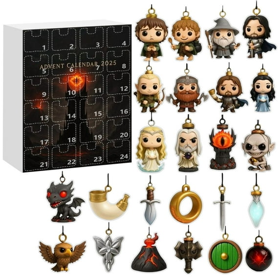 2025 LOTR Advent Calendar, 24-Day Xmas Countdown with 2D Hobbit ...