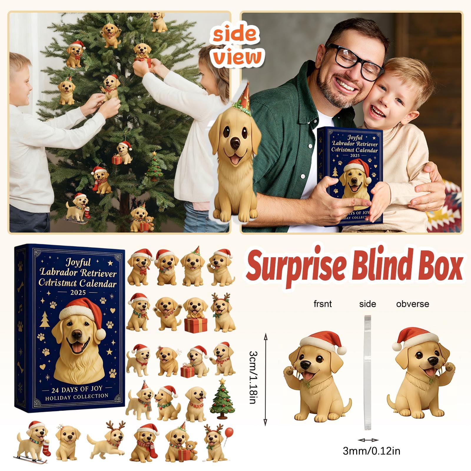 2025 Labrador Puppy Advent Calendar - 24 Adorable Acrylic Puppy ...