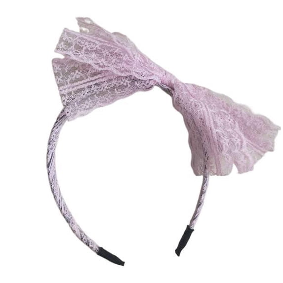 2025 Lace Bow Headband Wide Brim Women Retro Big Bow Headband Hair ...
