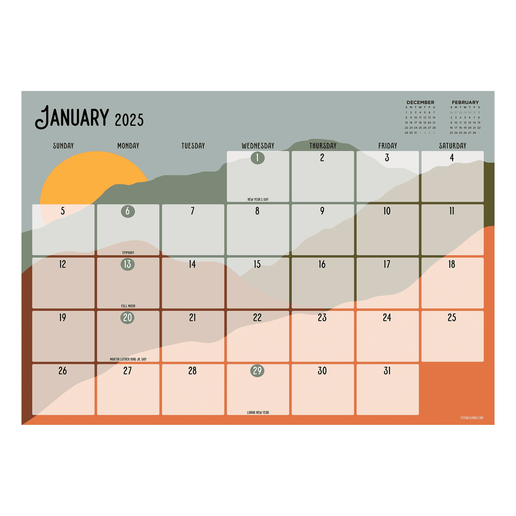 2025 Landscapes Medium Desk Pad Monthly Blotter Calendar - Walmart.com