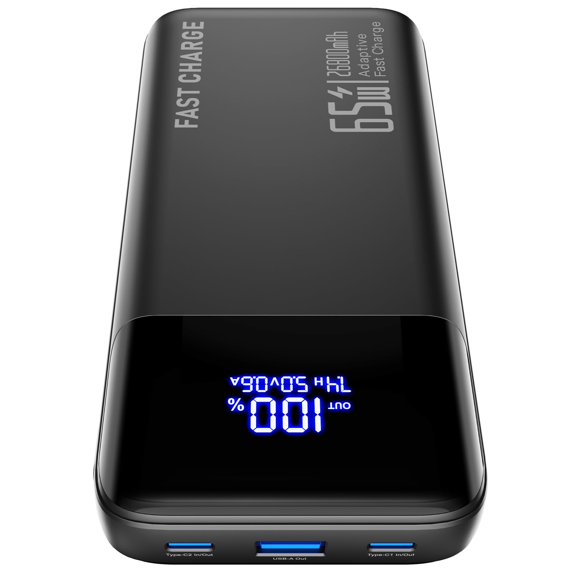 2025 Laptop Portable Charger Power Bank, 26800mAh 65W Compact USB C ...