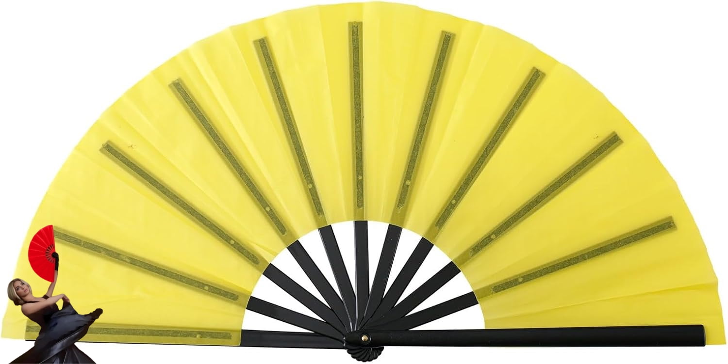 2025 Large Folding Hand Rave Fan - Nylon Cloth Fans for Chinese, Chi ...