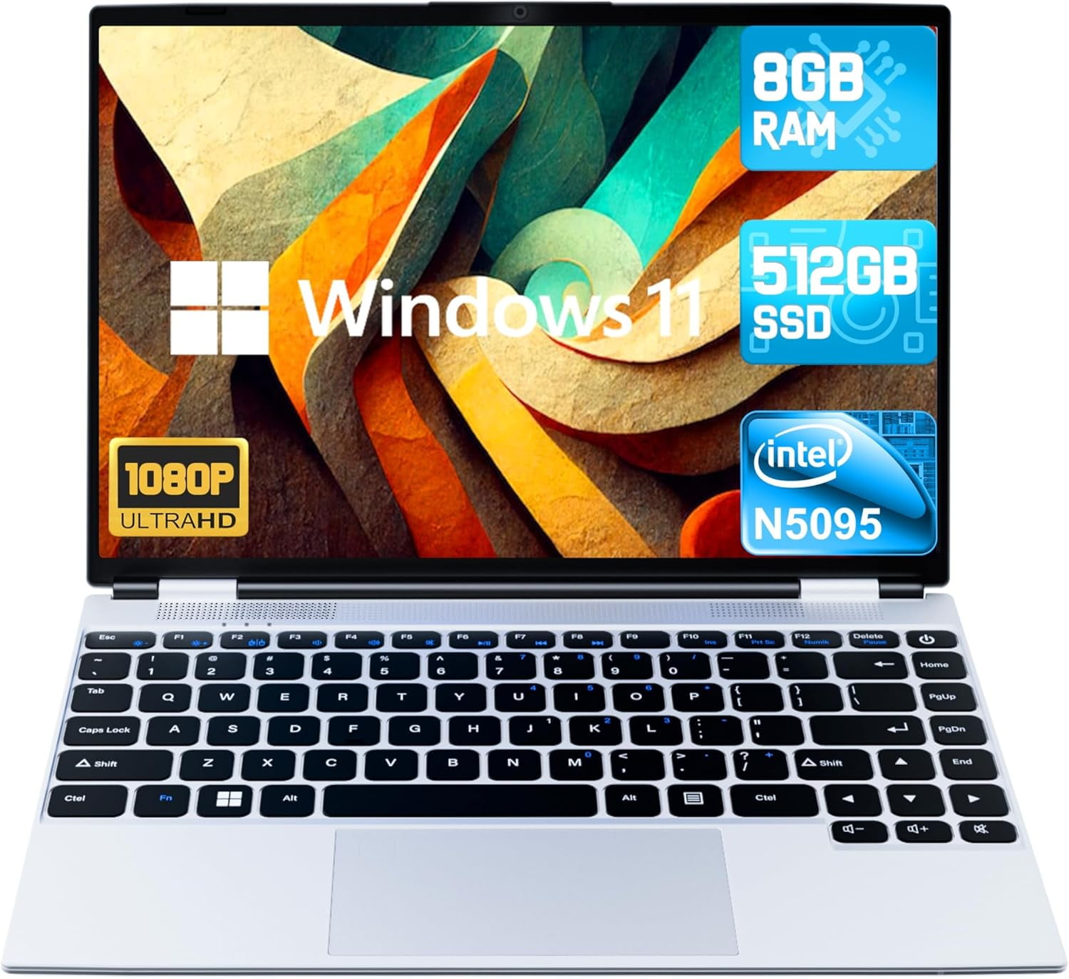 2025 Latest 14'' Laptop Windows 11, 8GB RAM 512GB SSD, Intel N5095 ...