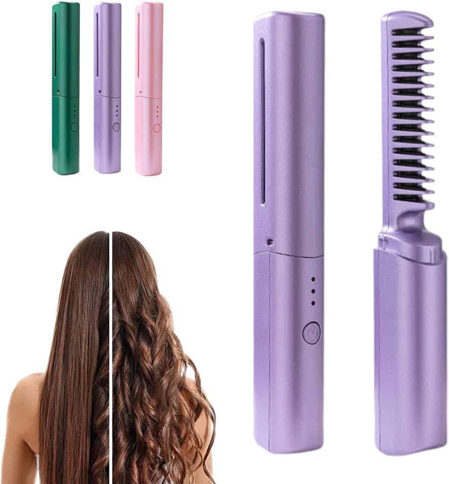 2025 Latest Hairdressing Comb, New Wireless Hair Straightener, Portable ...