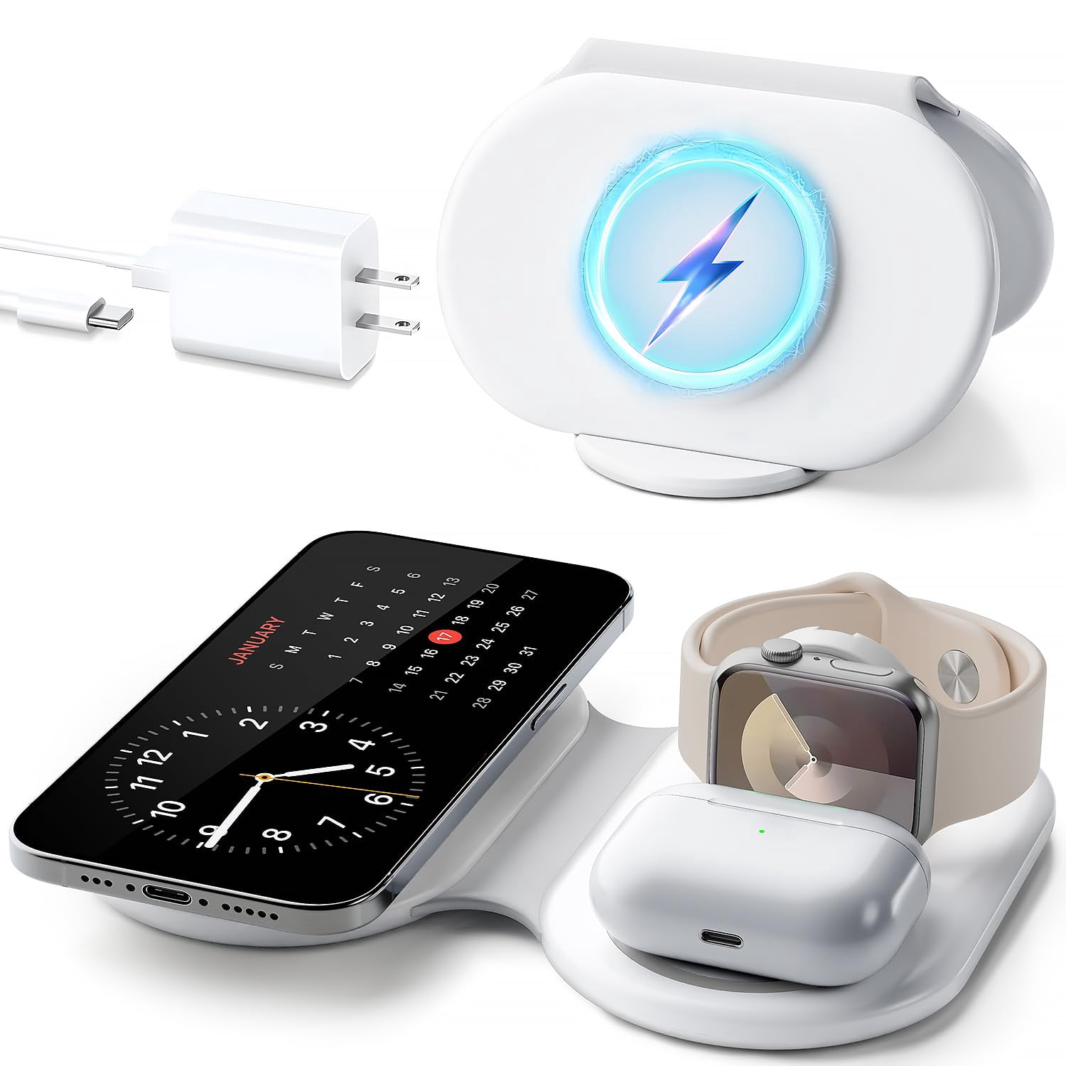 2025 Latest Magnetic TWE5 Wireless Charger for iPhone: 3 Charging ...