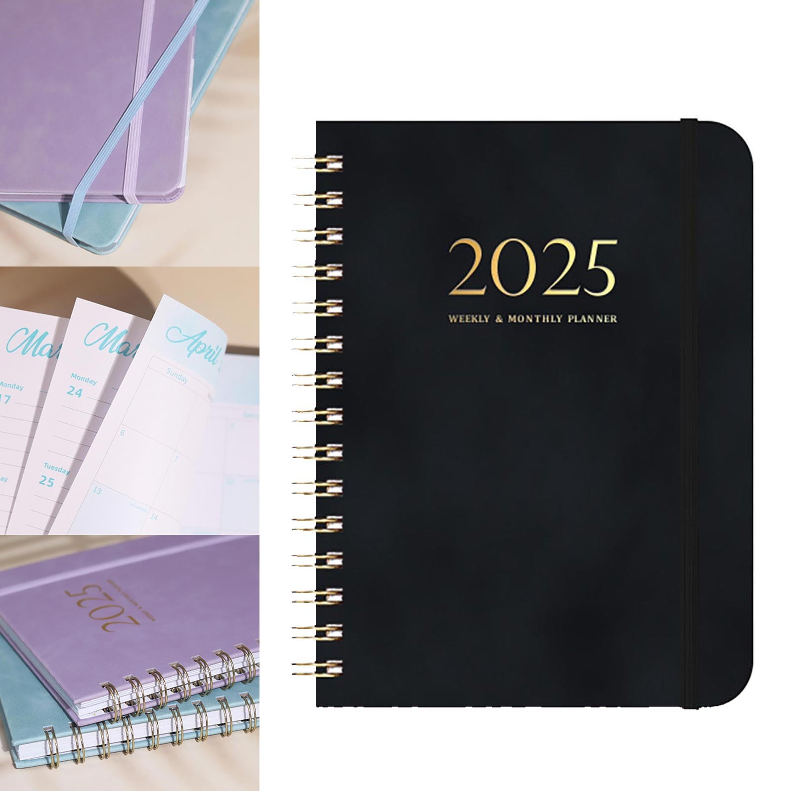 2025 Leather Bound Planner: A5 Wire Bound Weekly & Daily Journal Your ...
