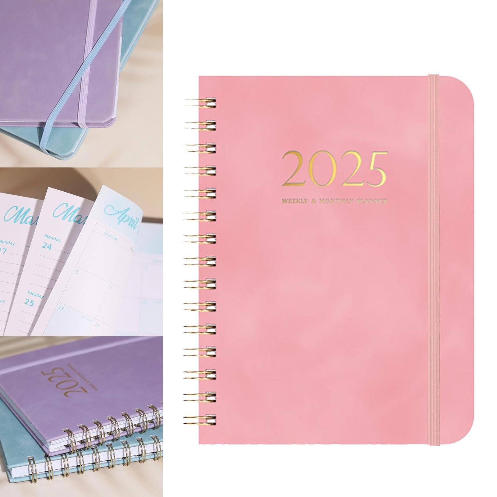 2025 Leather Bound Planner: A5 Wire Bound Weekly & Daily Journal Your ...