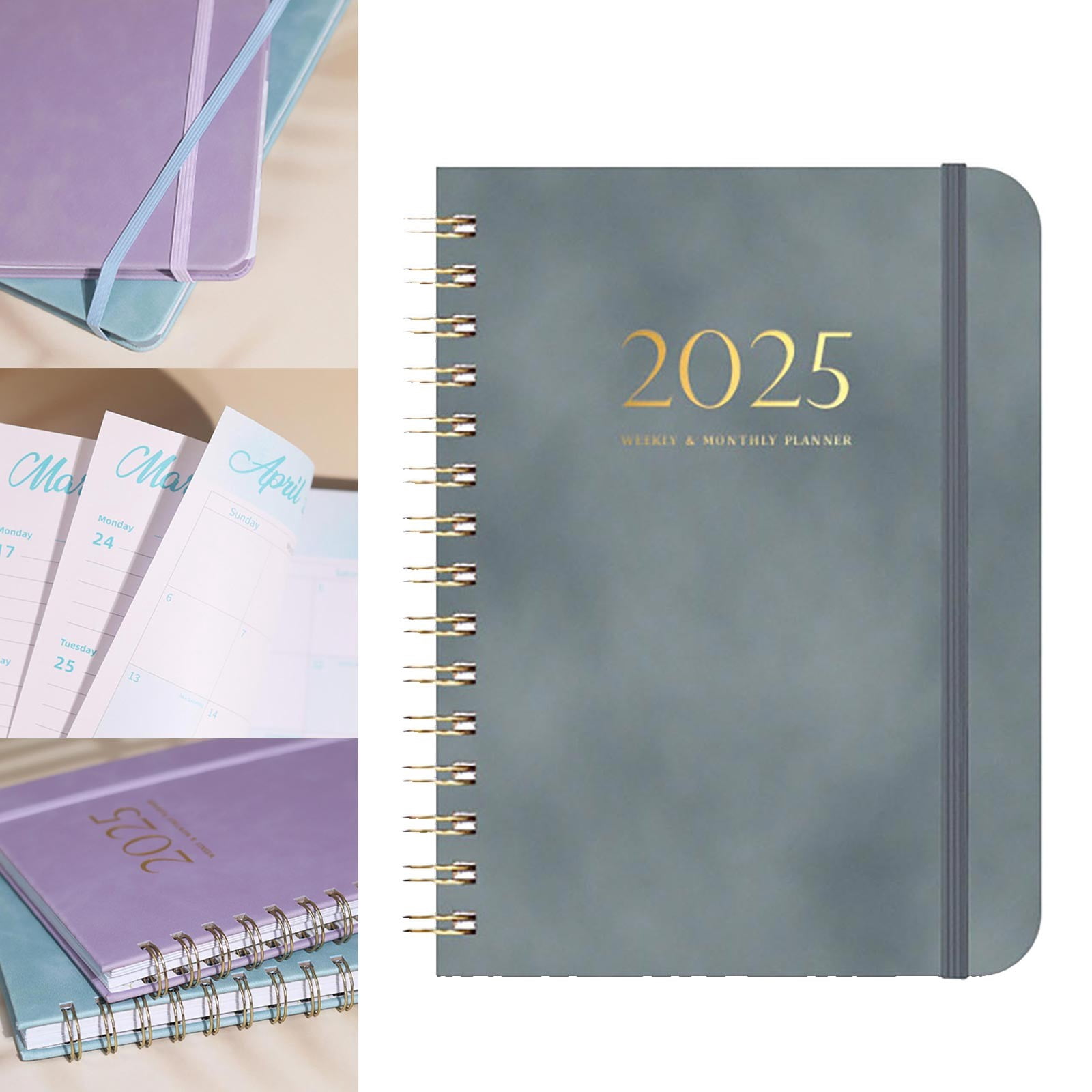 The 2025 Leather Planner Is In Gray|2025 Leather Bound Planner: A5 Wire ...