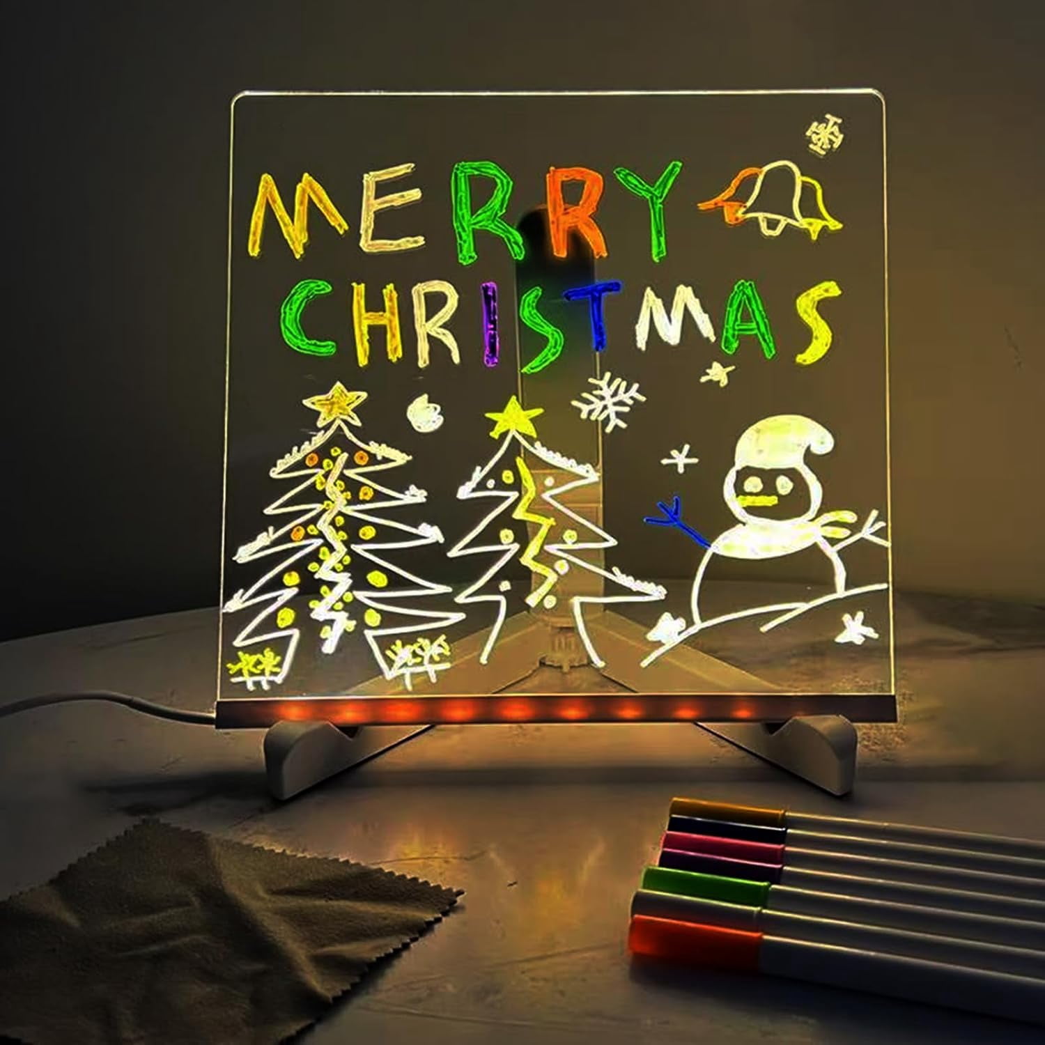 2025 Light Up Dry Erase Board LED Dry Note Board with Colors Stand (8 * ...