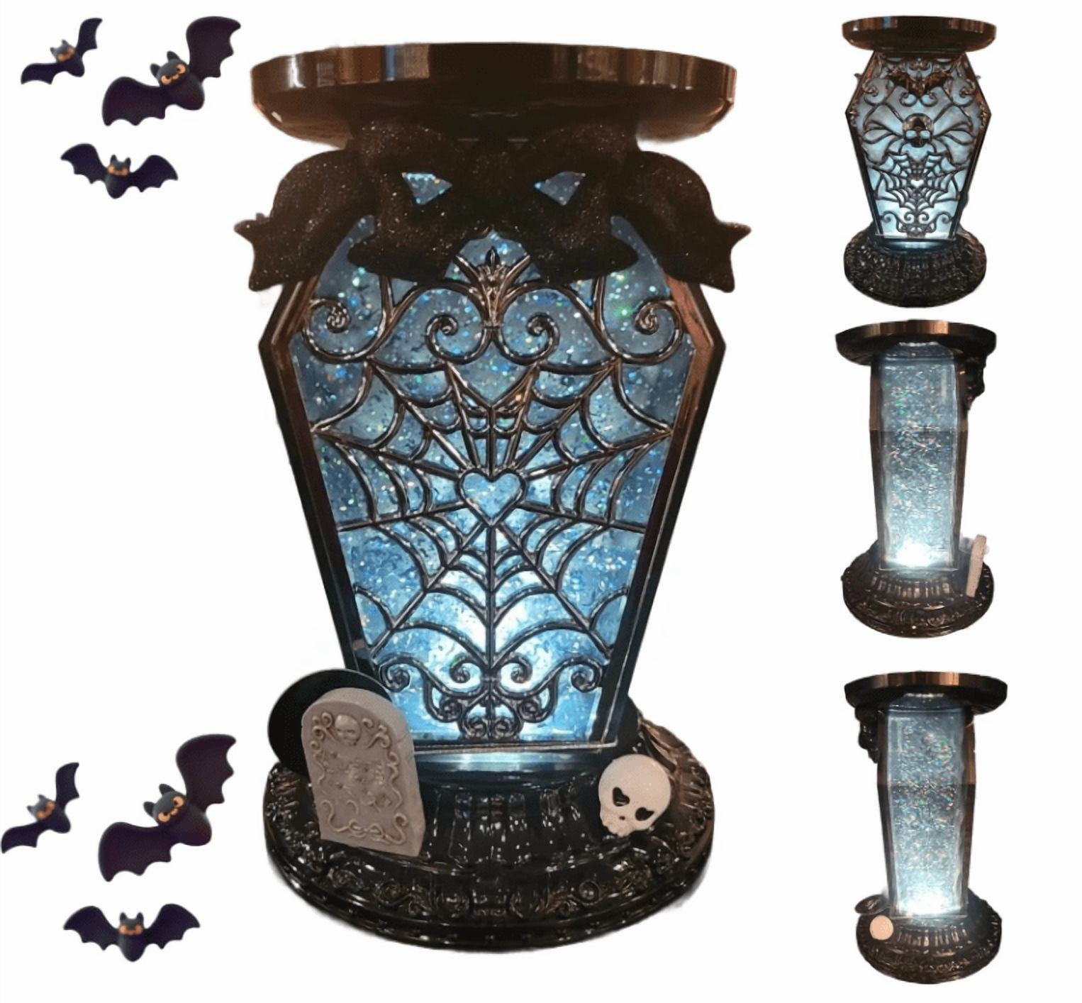 2025 Light-Up Coffin Waterglobe 3-Wick Candle Holder, Light-Up ...