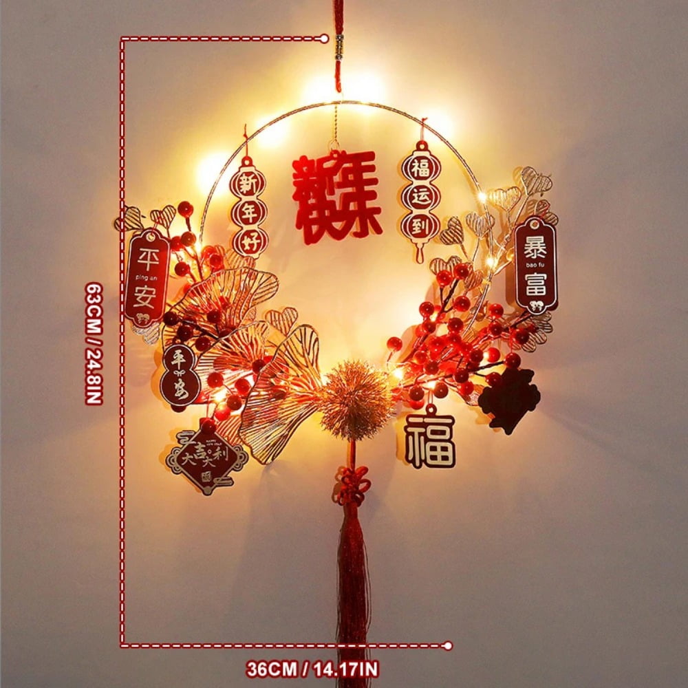2025 Luminous Chinese New Year Decoration LED Red Fruit Lanterns ...