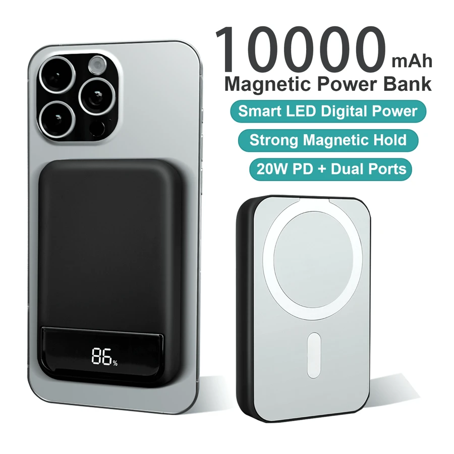 2025 Magnetic 15W Power Bank For IPhone,10000mAh Magsafe Battery Pack ...