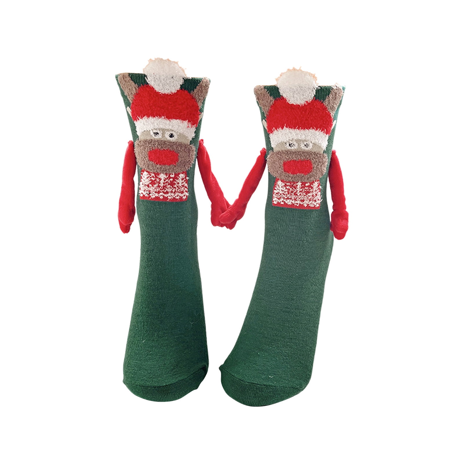 2025 Magnetic Connect Christmas Socks,Soft Cotton Mid-Calf Pair with ...