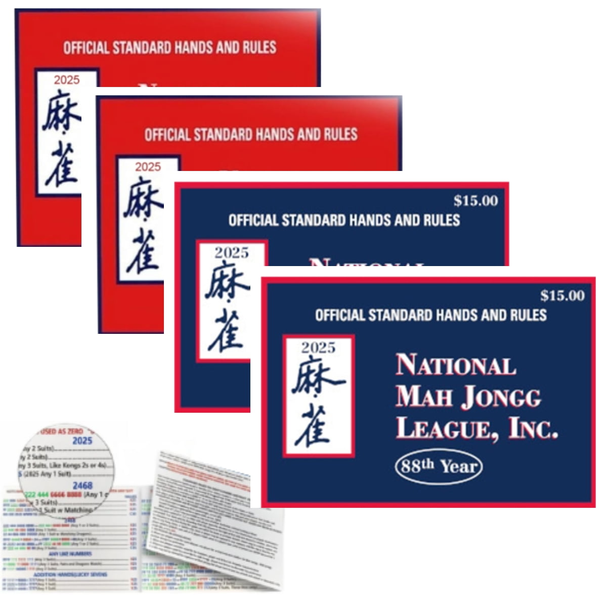 2025 Mahjong Cards,4Pcs Mah Jongg Cards,National Mahjong Cards Official ...