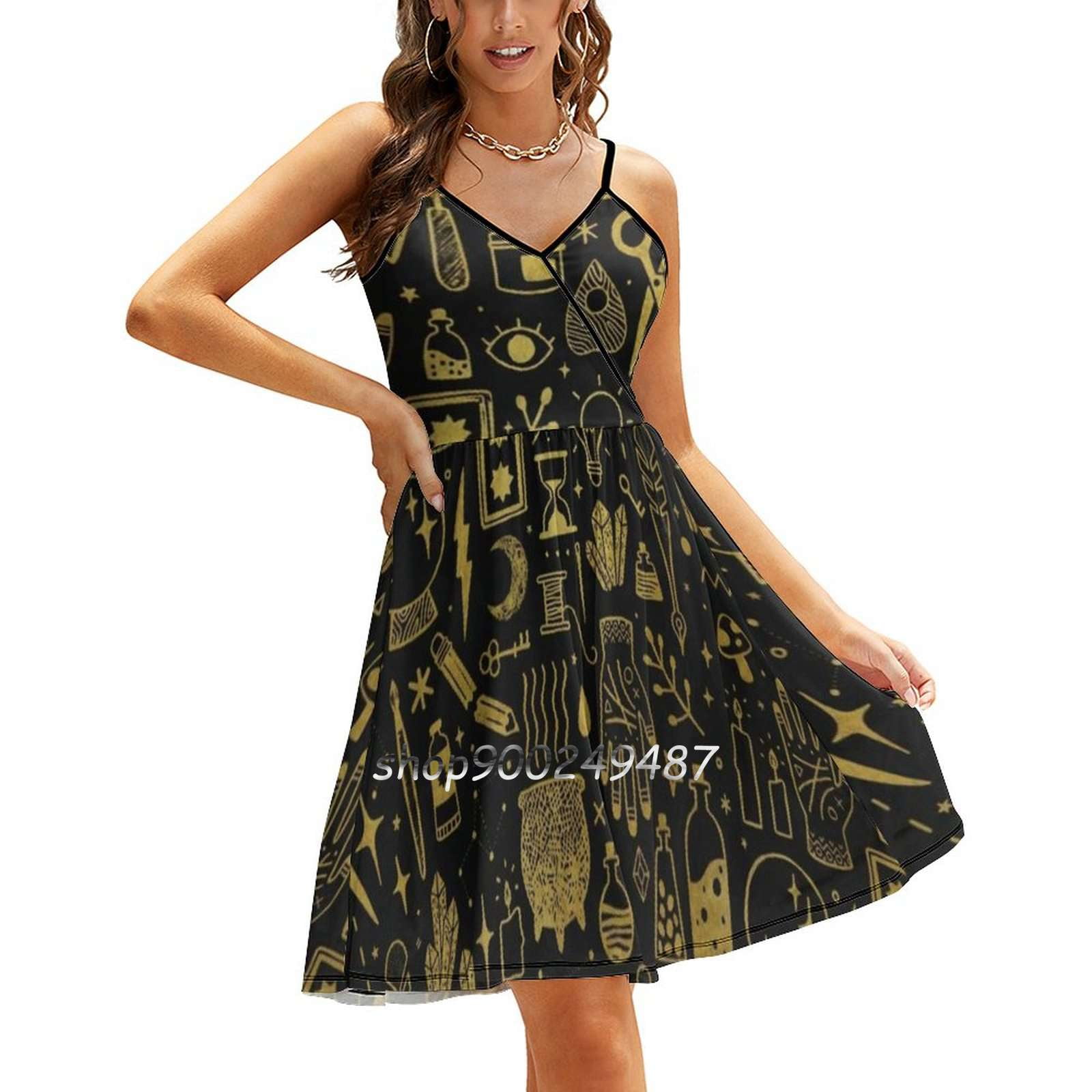 2025 Make Magic Square Neck Dress Cute Loose Print Dresses Elegant ...